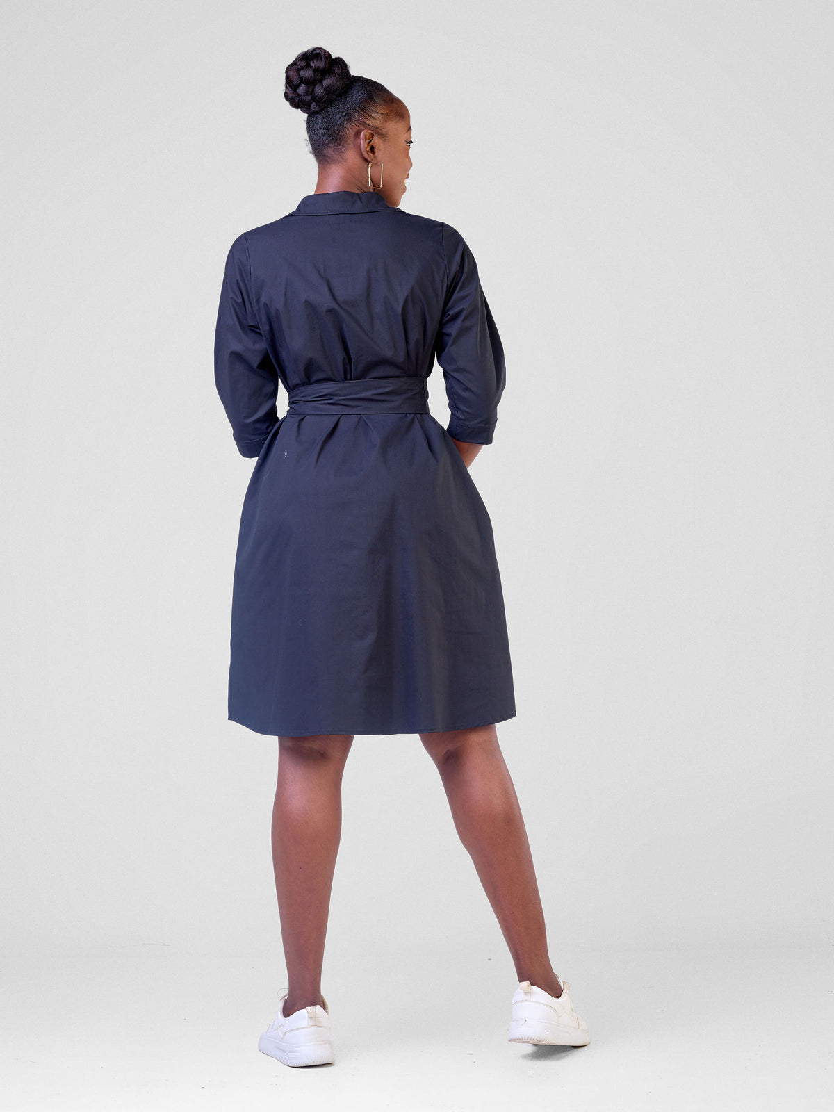 Safari Lira Front Panelled Shirt Dress - Black / White | Vivo Fashion ...