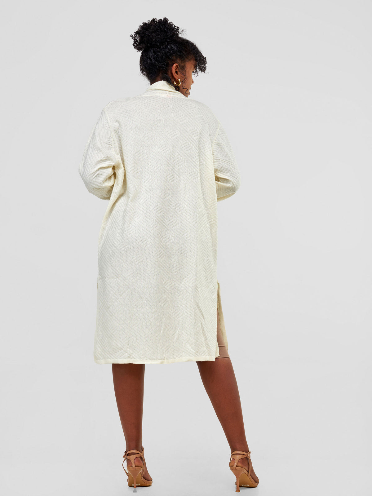 Vivo Side Slit Midi Waterfall - Off White | Vivo Fashion Group Kenya
