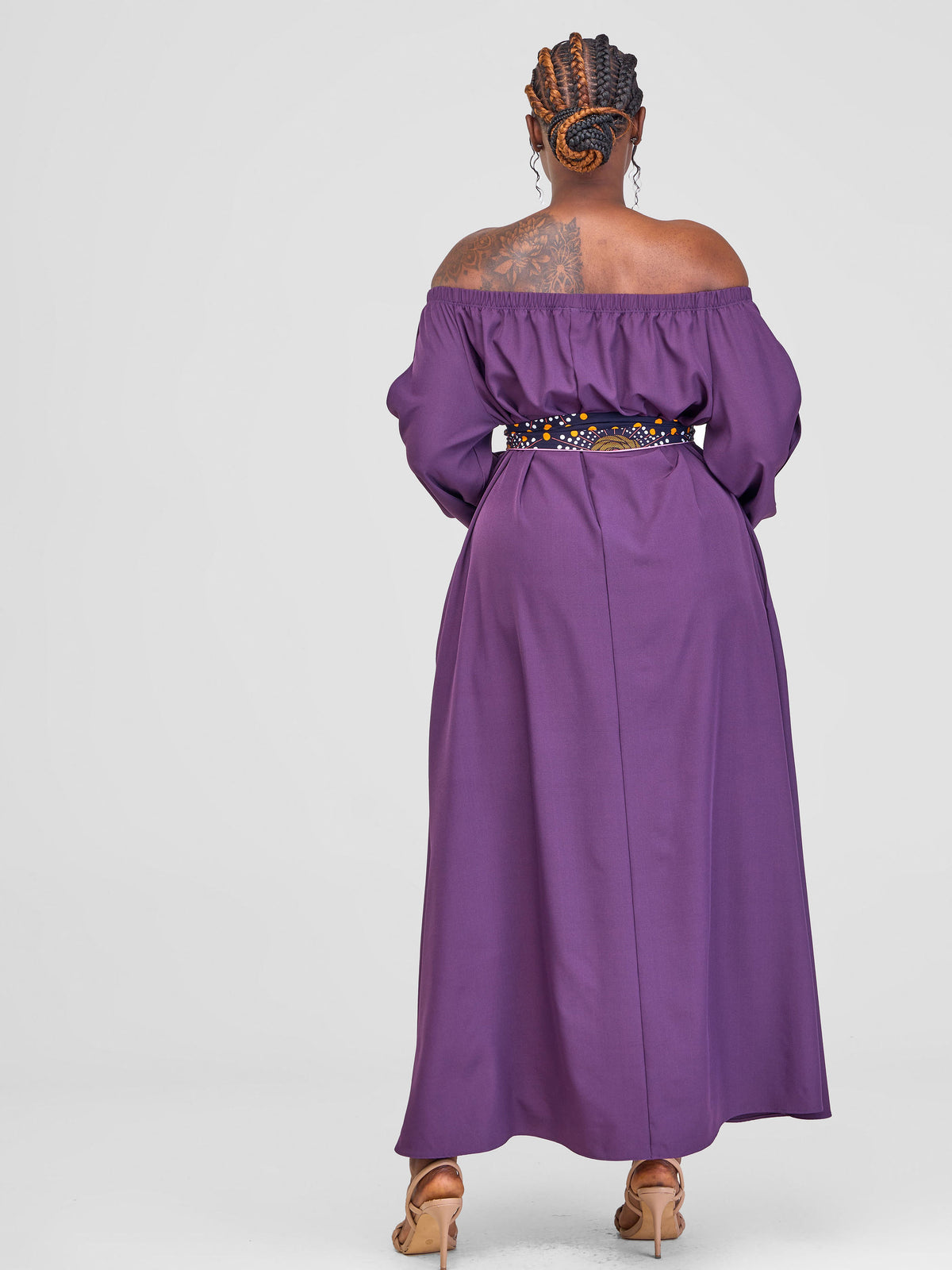 Vivo Yumi Off Shoulder Maxi Dress - Dark Purple | Vivo Fashion Group Kenya