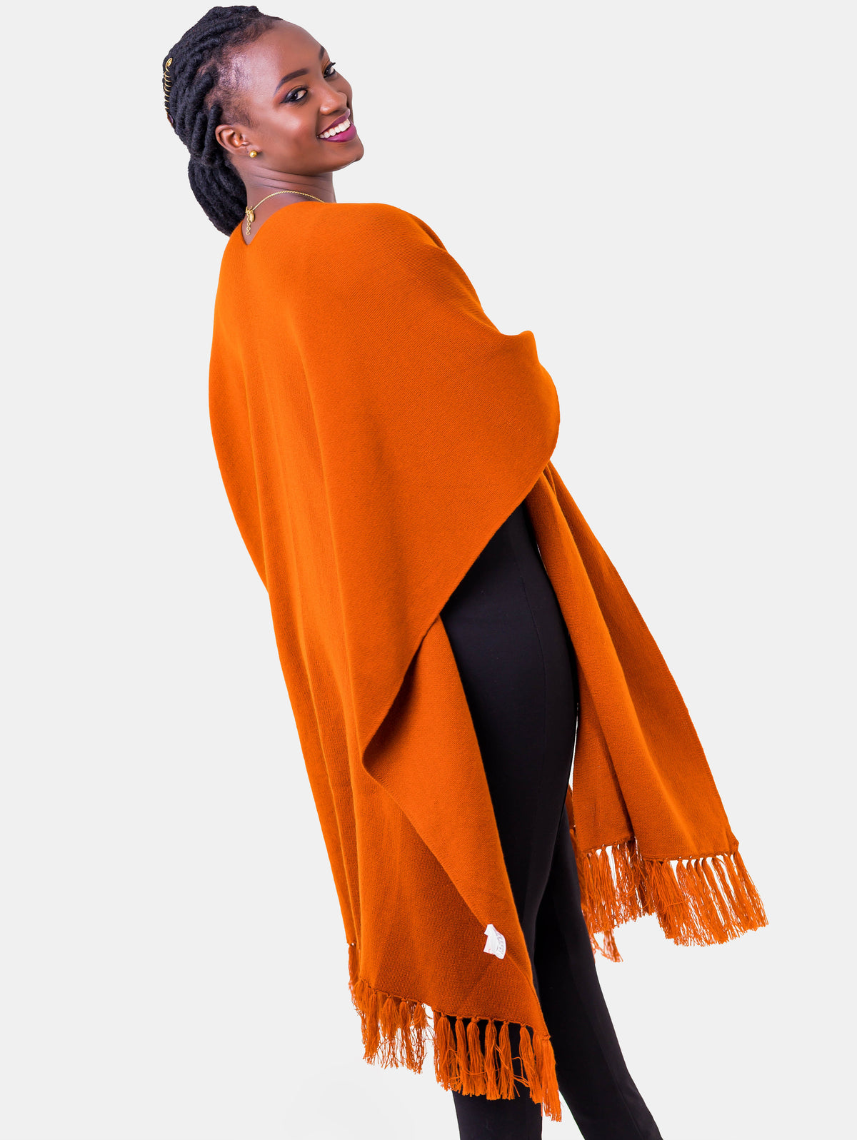 Vivo Basic Double Layered Wrap Poncho - Rust | Vivo Fashion Group Kenya